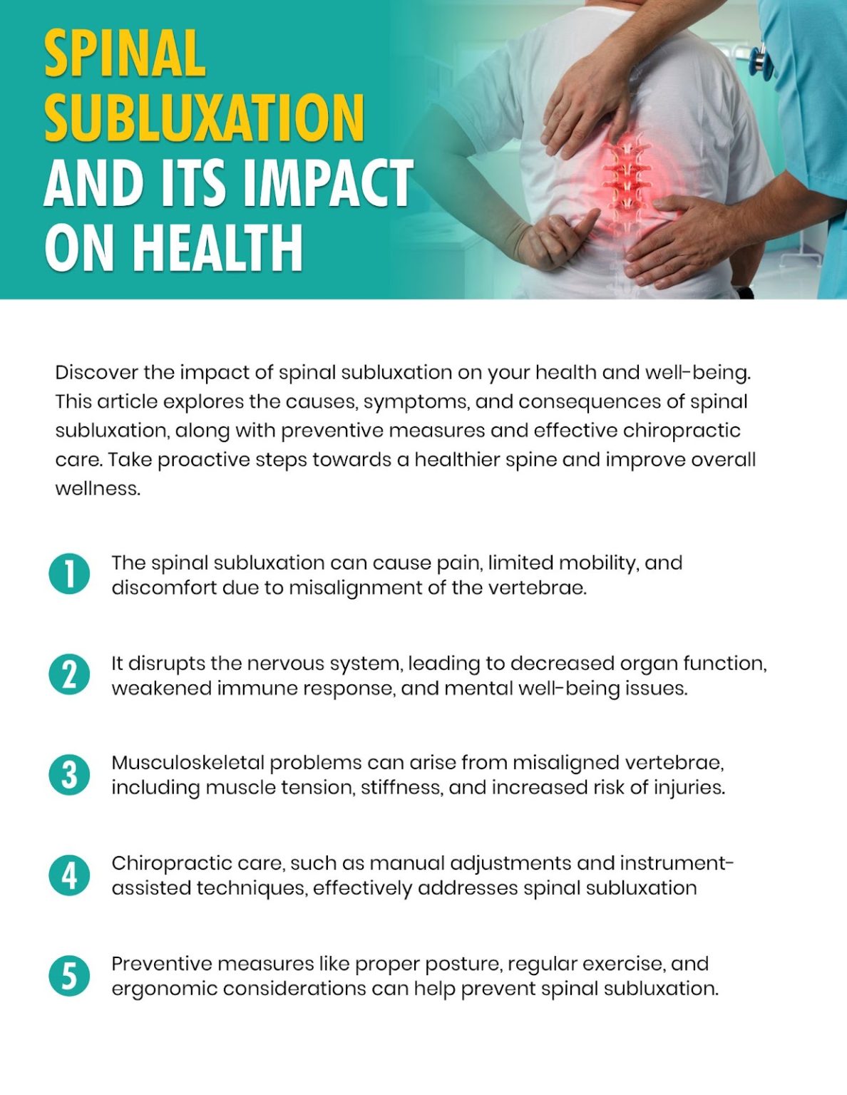 Spinal Subluxation: Impact, Causes, And Care